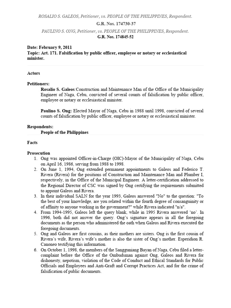 GALEOS VS PEOPLE | PDF | Crimes | Crime & Violence