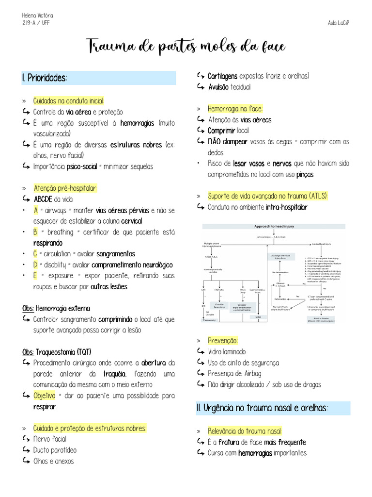 Trauma de Partes Moles Da Face | PDF | Especialidades médicas ...