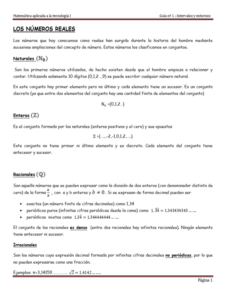 Intervalos y Entornos | PDF | Números | Número racional