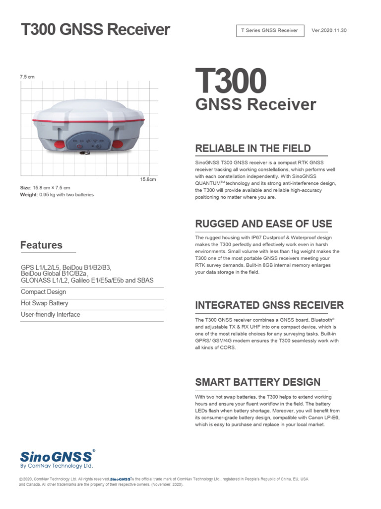 Sinognss t300 Gnss Receiver | PDF | Global Positioning System ...