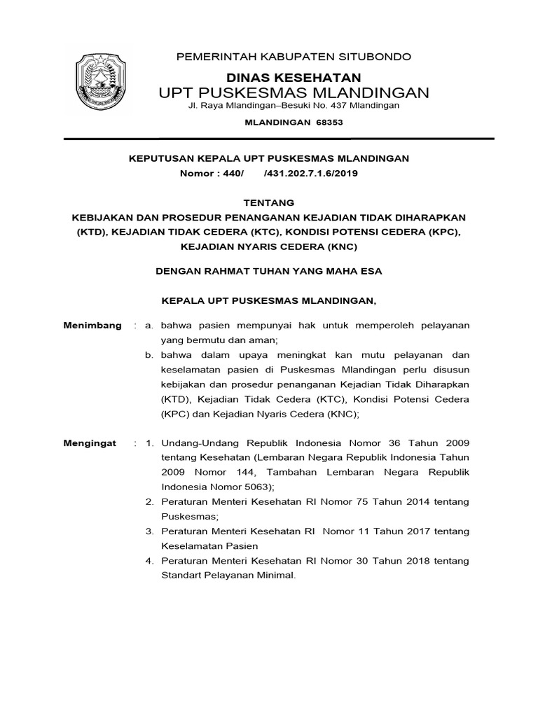 9.1.1.6 SK KTD, KTC, KPC, KNC | PDF | Kesehatan Holistik