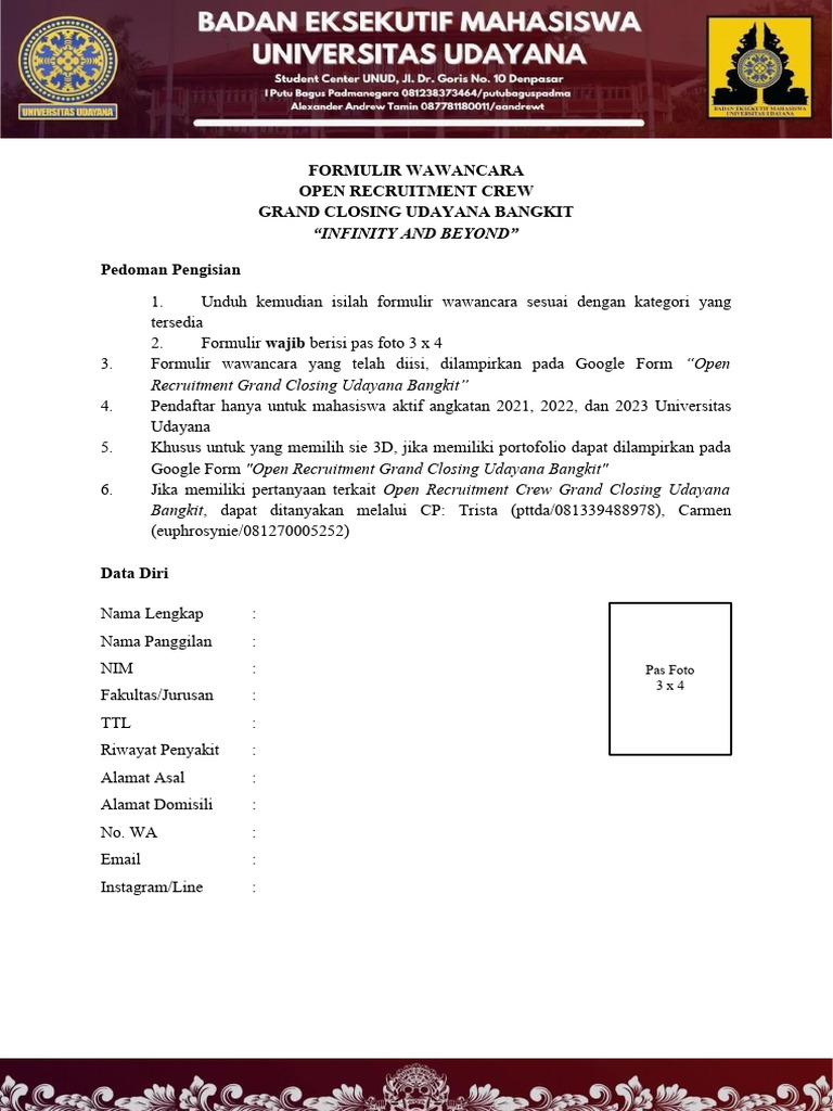Berkas Panitia Grand Closing Udayana Bangkit 2023 | PDF