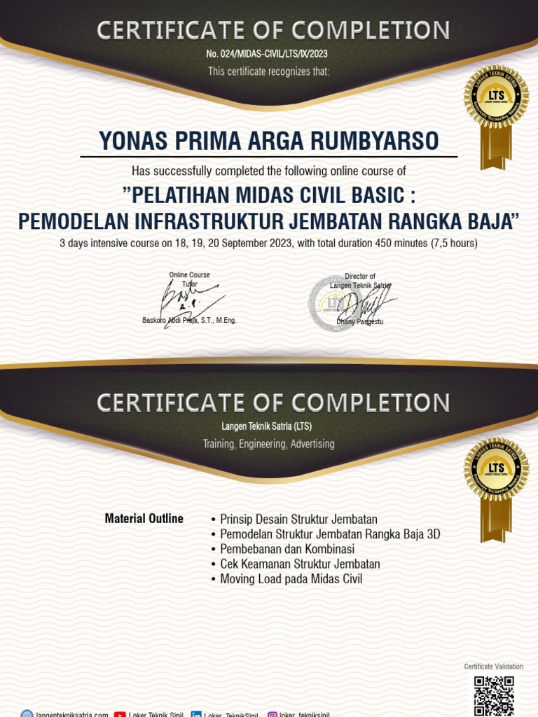 23.09.20 Midas Civil Basic - LTS | PDF | Technology & Engineering