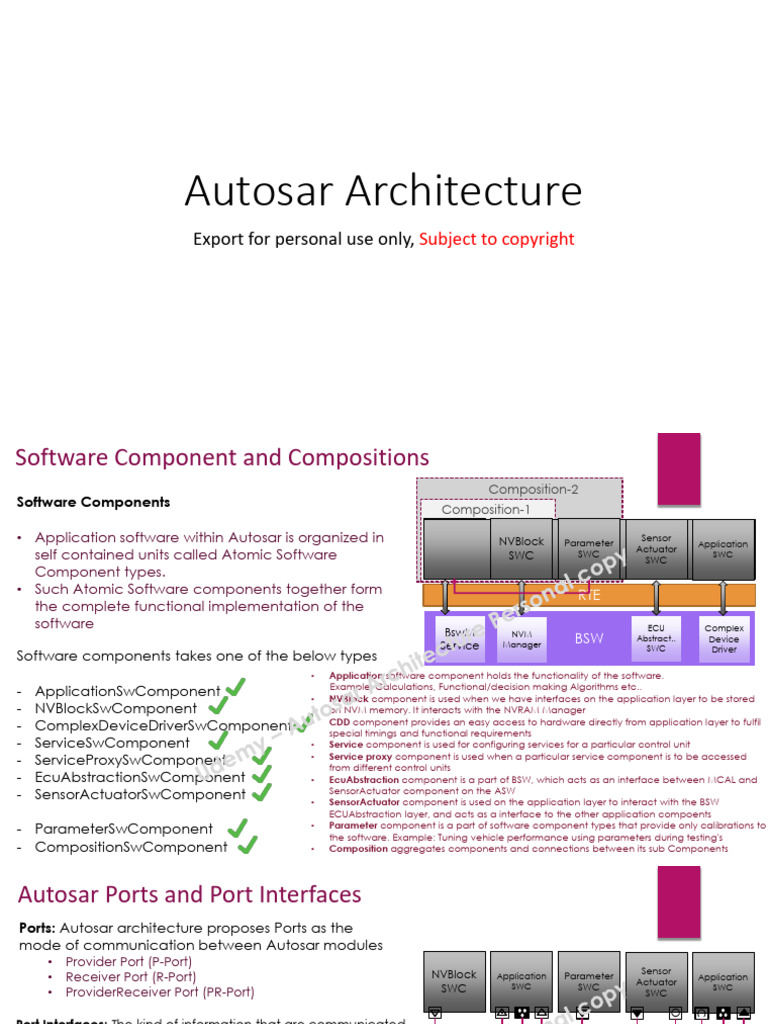 AutosarArchitecture Export | PDF | Interface (Computing) | Software