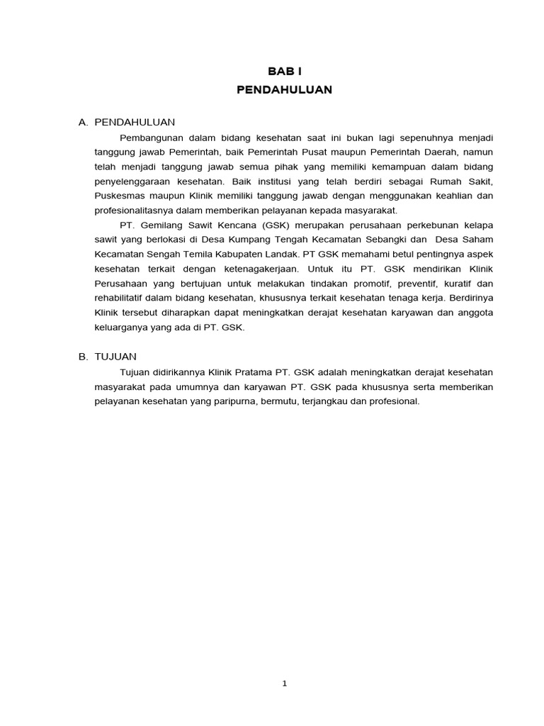 Gambar Klinik Pratama PT. GSK | PDF
