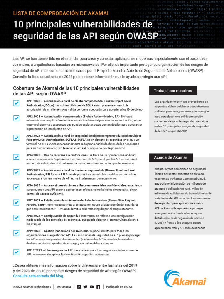 Top 10 Vulnerabilidades API OWASP 2023 | PDF | Vulnerabilidad ...