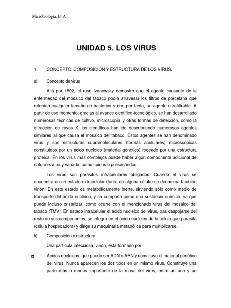 Estructura y Clasificación de los Virus | PDF | Virus | Bacteriófago