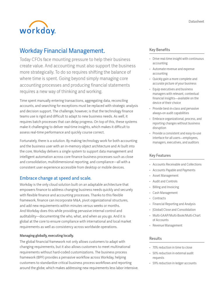 Datasheet Workday Financial Management | PDF | Accounting | Audit