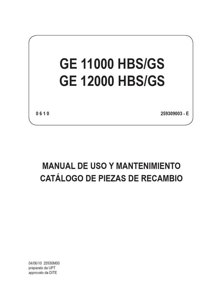 GE 11000 12000 HBS GS Manual Uso | PDF | Decibel | Soldadura