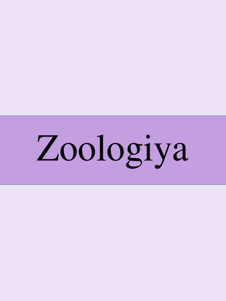Zoologi̇ya PDF | PDF
