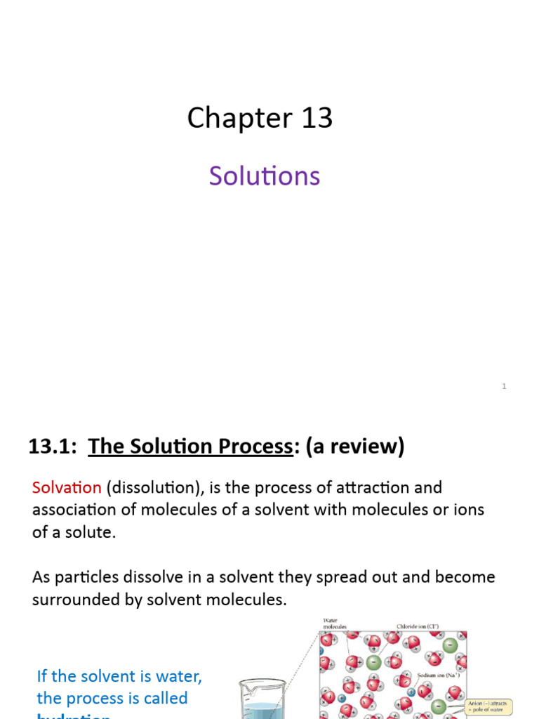 Solutions | PDF | Solvation | Condensed Matter Physics