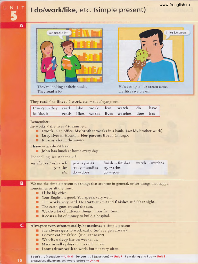 I Etc. (Simple Present) : Do/work/like | PDF