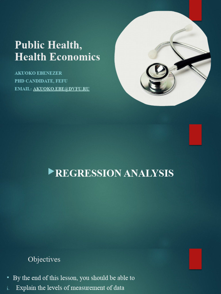 Public Health, Health Economics, Regression Analysis | PDF | Regression Analysis | Level Of ...