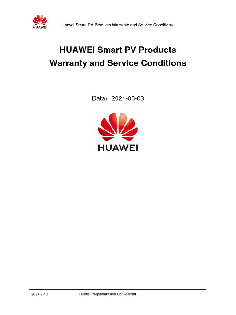HUAWEI Warranty and Service Conditions For Smart PV Product (Indonesia Philipinnes) | PDF ...