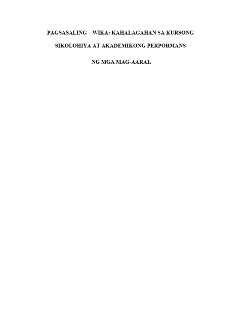 Pagsasalin Wika | PDF