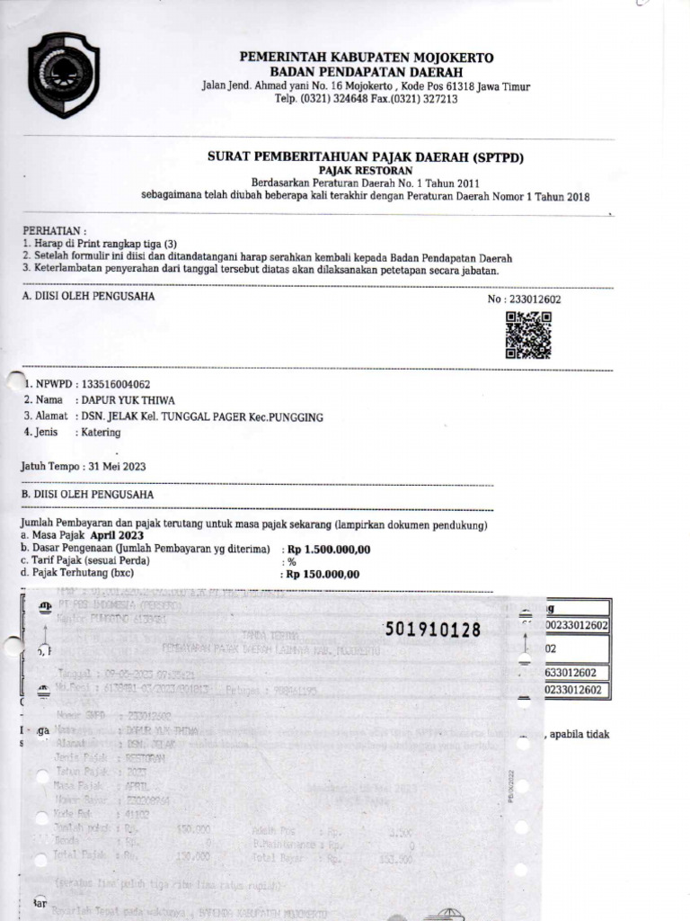 Bukti Pajak April 2023 | PDF