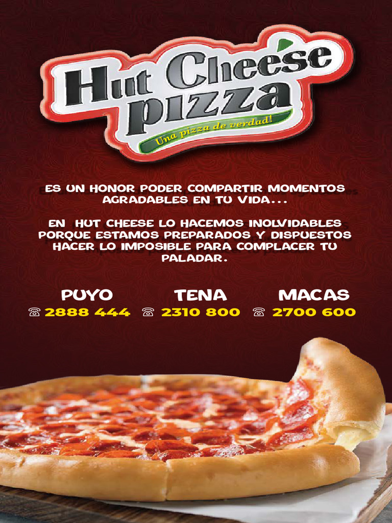 Menu Hut Cheese MACAS 2022 | PDF | Pizza | Cocina europea