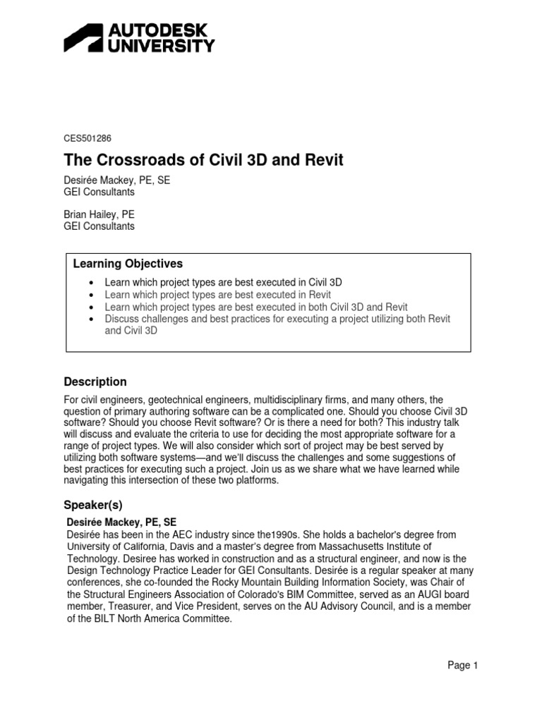 Choosing Between Civil 3D and Revit | PDF | Autodesk Revit | Beam ...