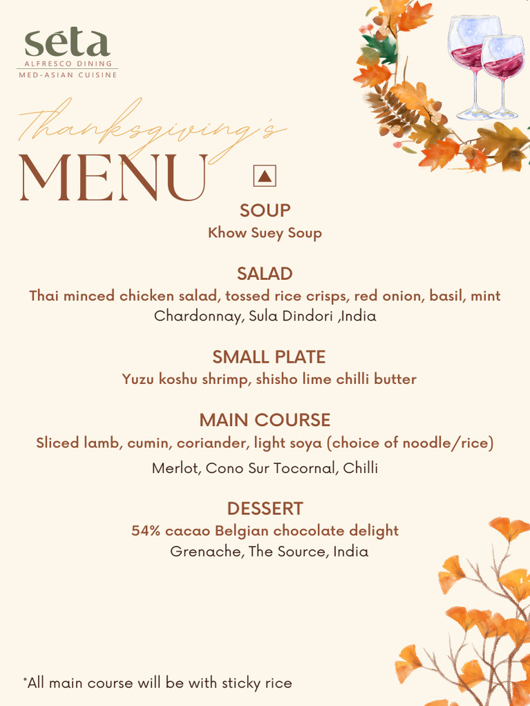 Thanksgiving Menu | PDF
