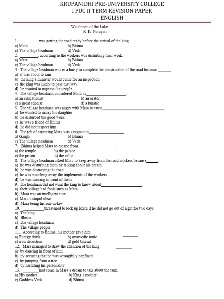 English Revision Paper | PDF | Frederick Douglass