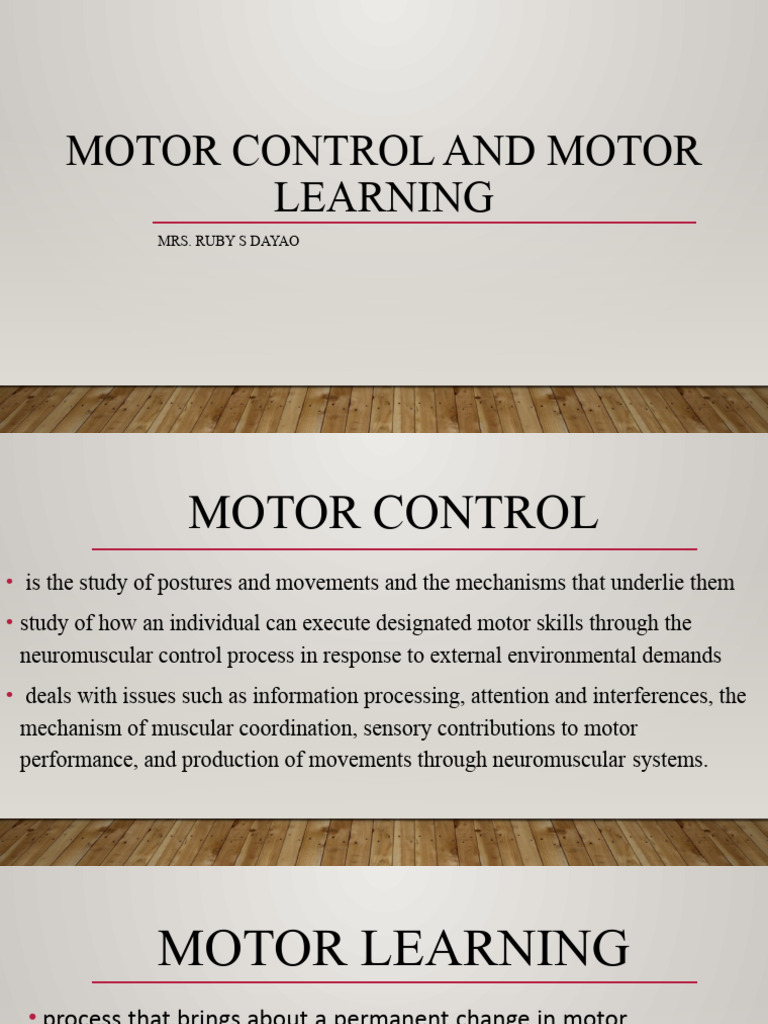 Motor Control and Motor Learning | PDF | Career & Growth | Business
