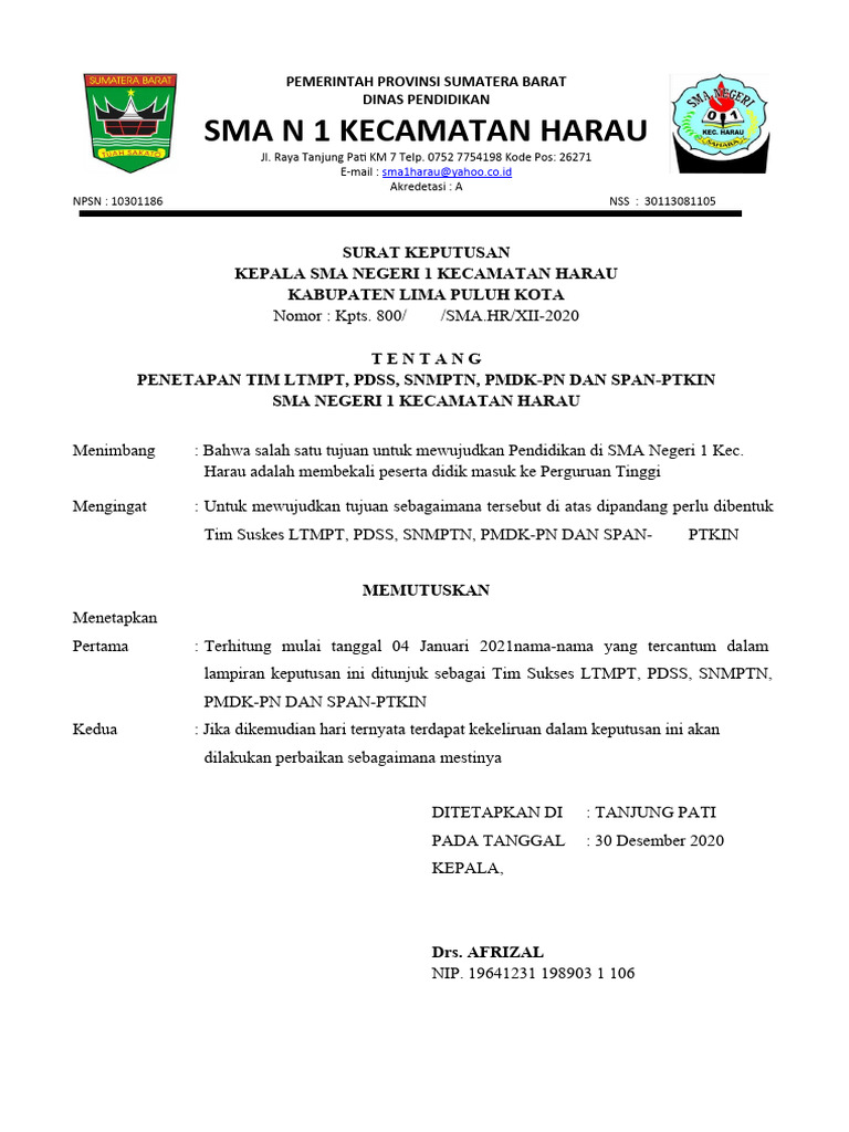 SK Tim Pdss 2020 | PDF