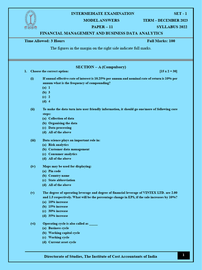 Paper11 Syl22 Dec23 Set1 Sol | PDF | Reserve Bank Of India | Clearing (Finance)