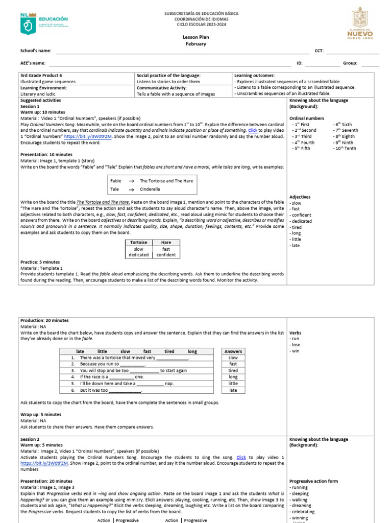 3rd Grade Lesson Plan Product 6 February | PDF | Adjective | Human ...