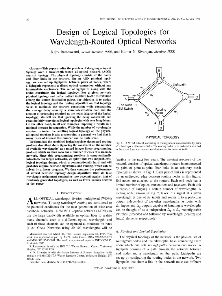 Designing Logical Topologies in AONs | PDF | Network Topology | Routing