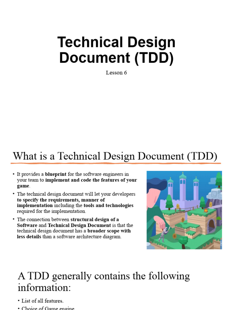LESSON 6 - Technical Design Document TDD | PDF | Simulation | Computer Hardware