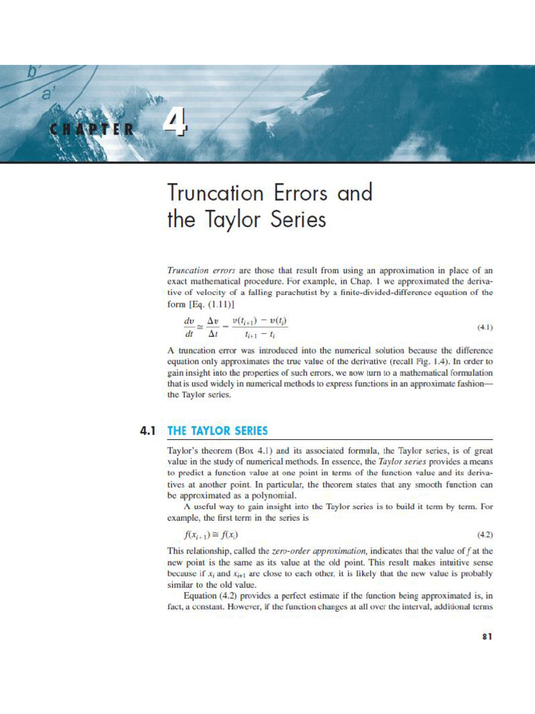 Lesson 4d. Truncation Errors & The Taylor Series | PDF