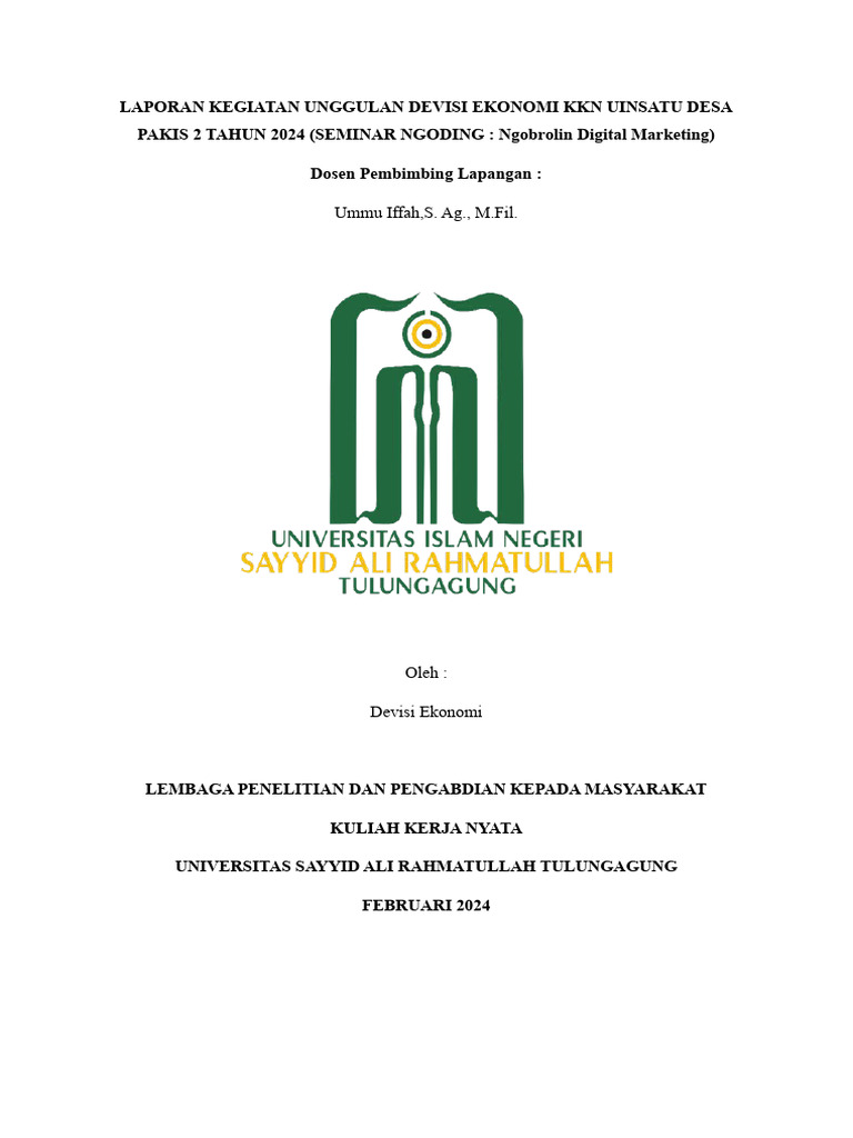 Laporan KKN LIA | PDF