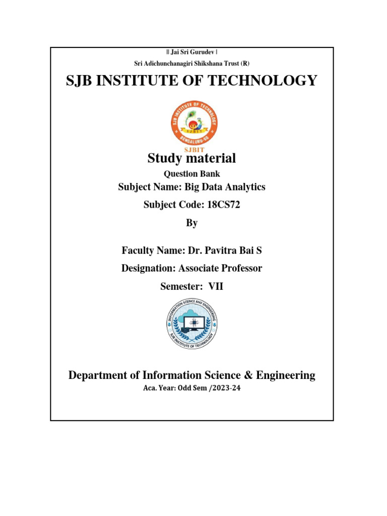 BDA Question Bank - 2023 | Download Free PDF | Apache Hadoop | Software Engineering