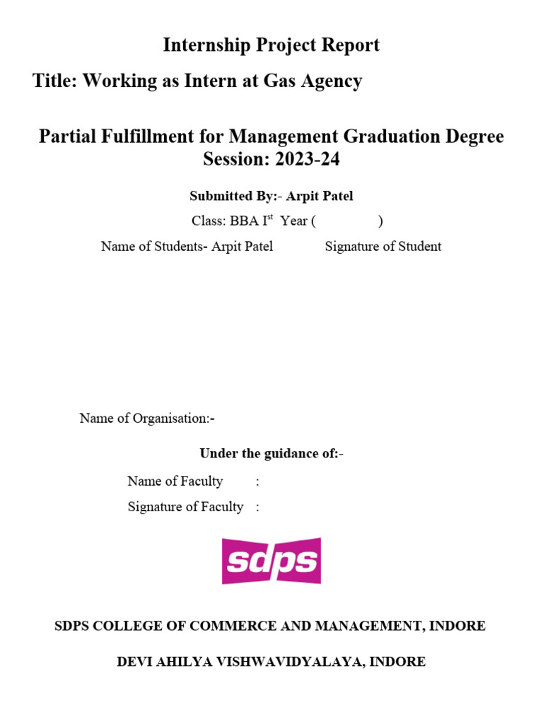 BBA Internship Report: Gas Agency Project | PDF | Customer Satisfaction ...