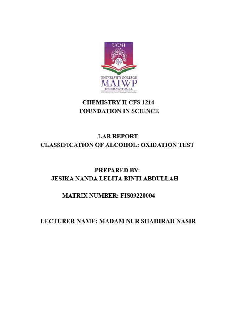 Chemistry II Alcohol | PDF | Ethanol | Aldehyde