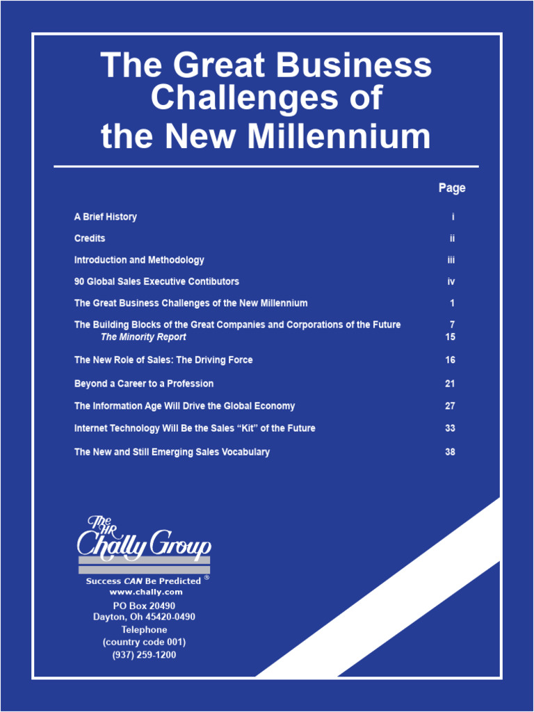 Chally Group GreatBusChallenges 2005 | PDF | Sales | Supply Chain