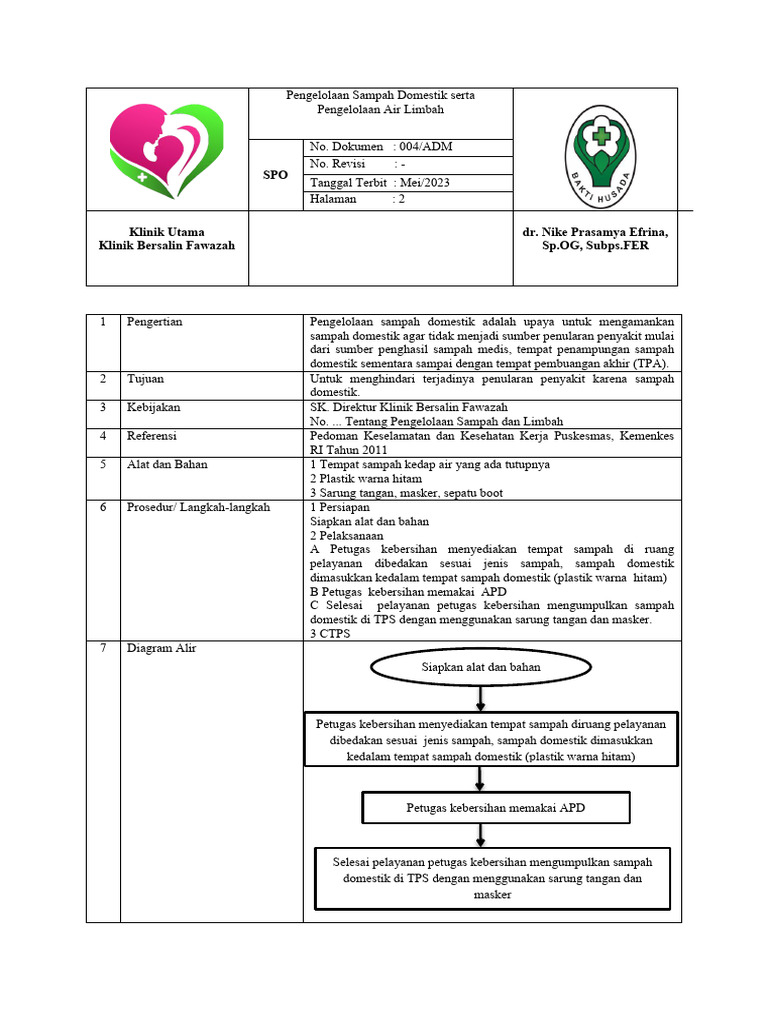12 SPO Pengelolaan Sampah Domestik Serta Pengelolaan Air Limbah | PDF