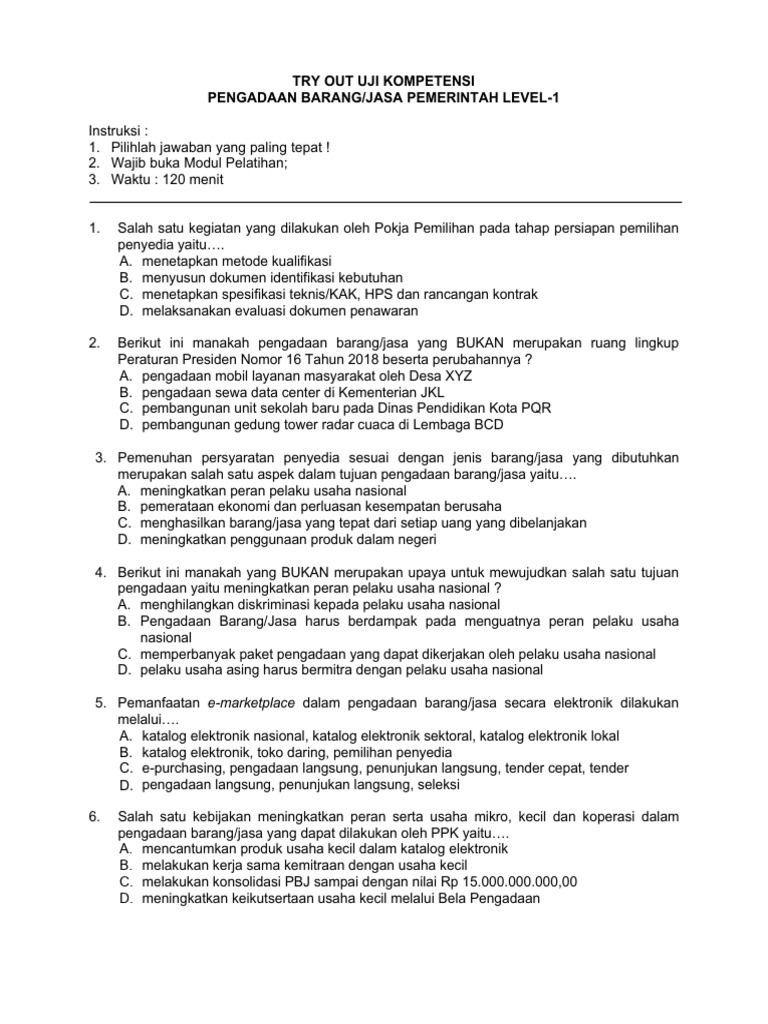 Soal Try Out SD | PDF