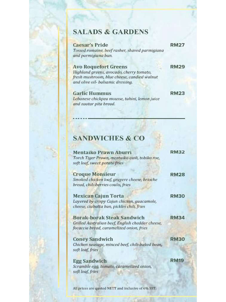 Borak Borak Menu | PDF