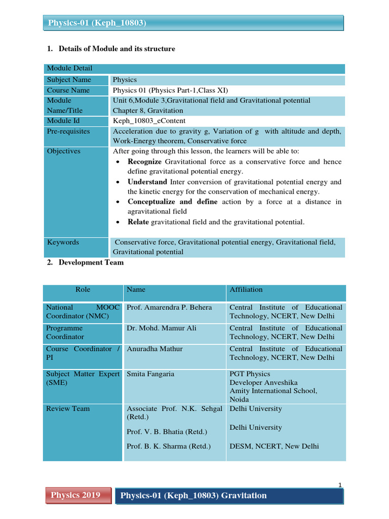 Keph - 10803 - Econtent 2019 | PDF | Orbit | Potential Energy
