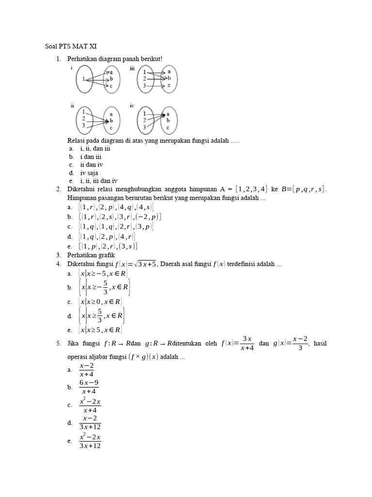 Soal PTS MAT XI Master | PDF | Metode & Bahan Ajar