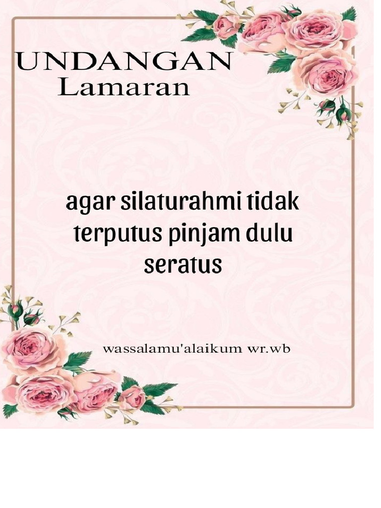 UNDANGAN LAMARAN | PDF