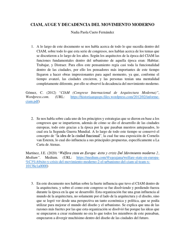 CIAM: Impacto y Declive del Movimiento Moderno | PDF | Arte
