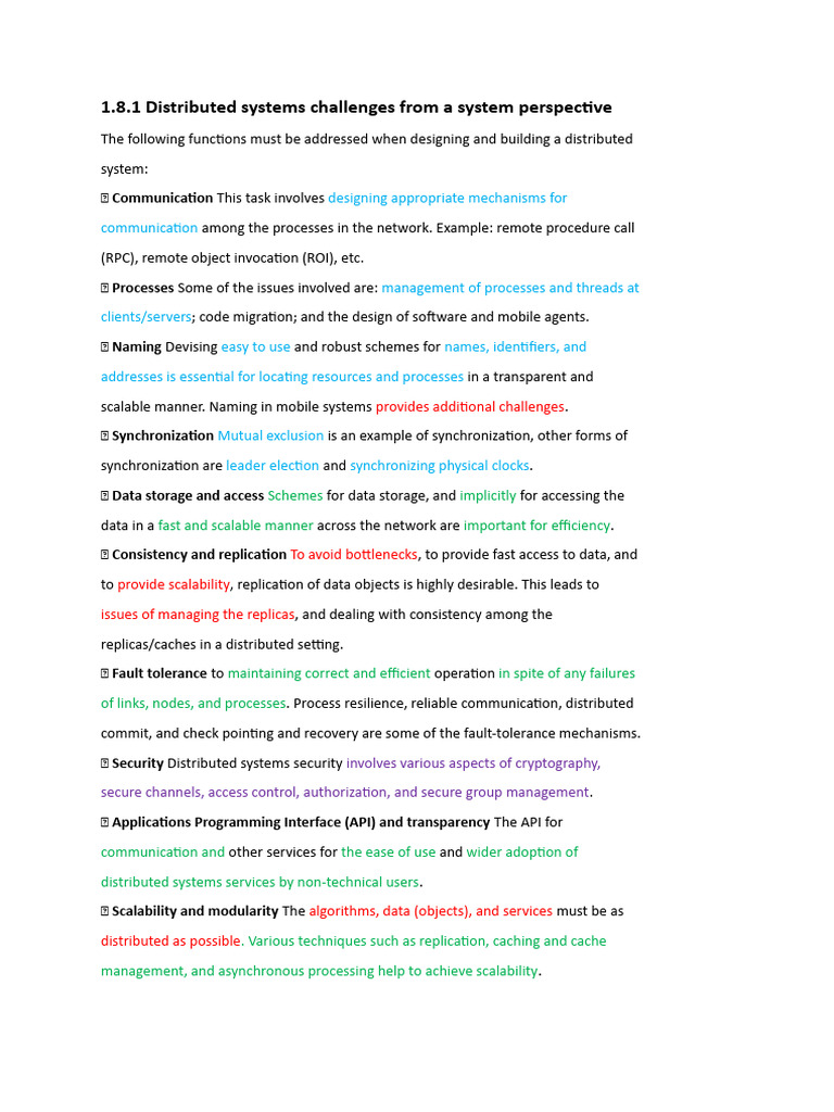 Design and Issues and DC | PDF | Replication (Computing) | Distributed Computing