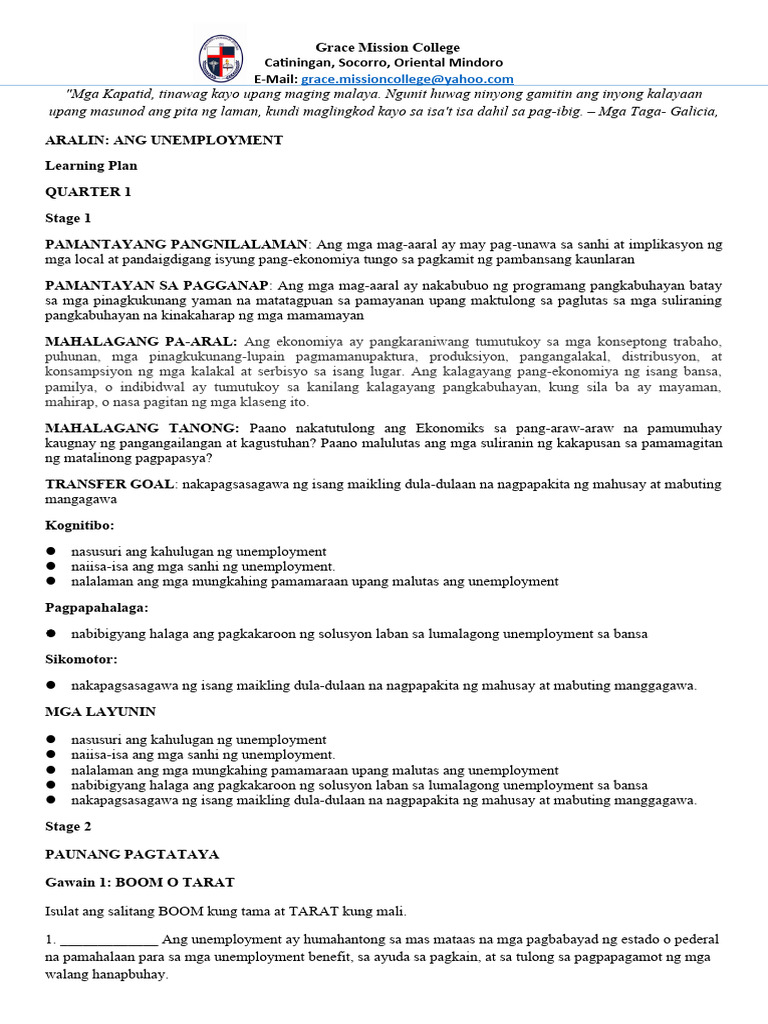 AP Learning Plan q1 | PDF