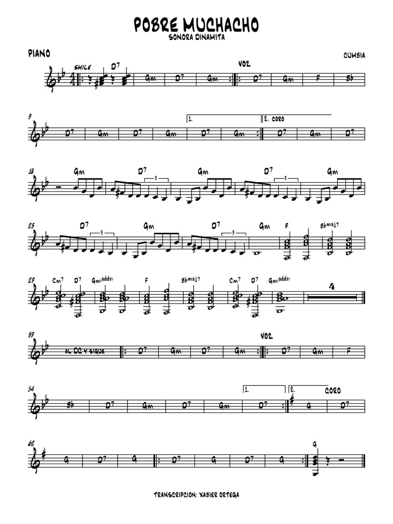 Pobre Muchacho Piano | PDF