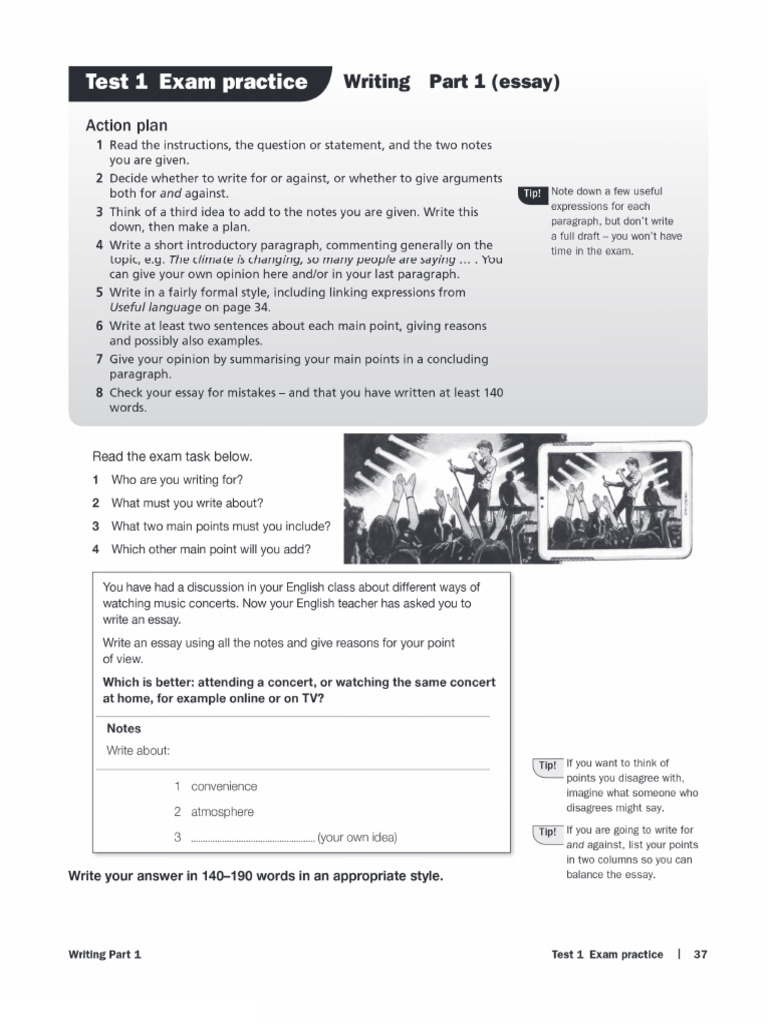 Test 1 Exam Practice Writing | PDF