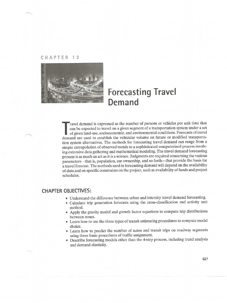 Chapter 12 Forecasting Travel Demand Pdf