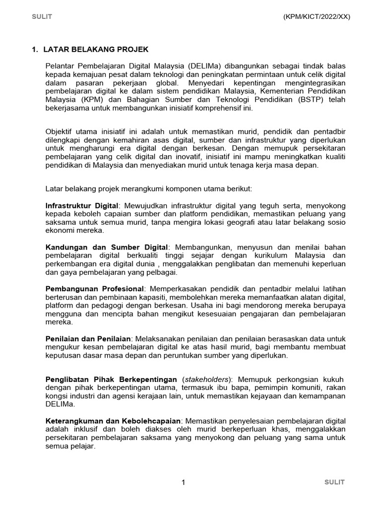 Latar Belakang DELIMa | PDF