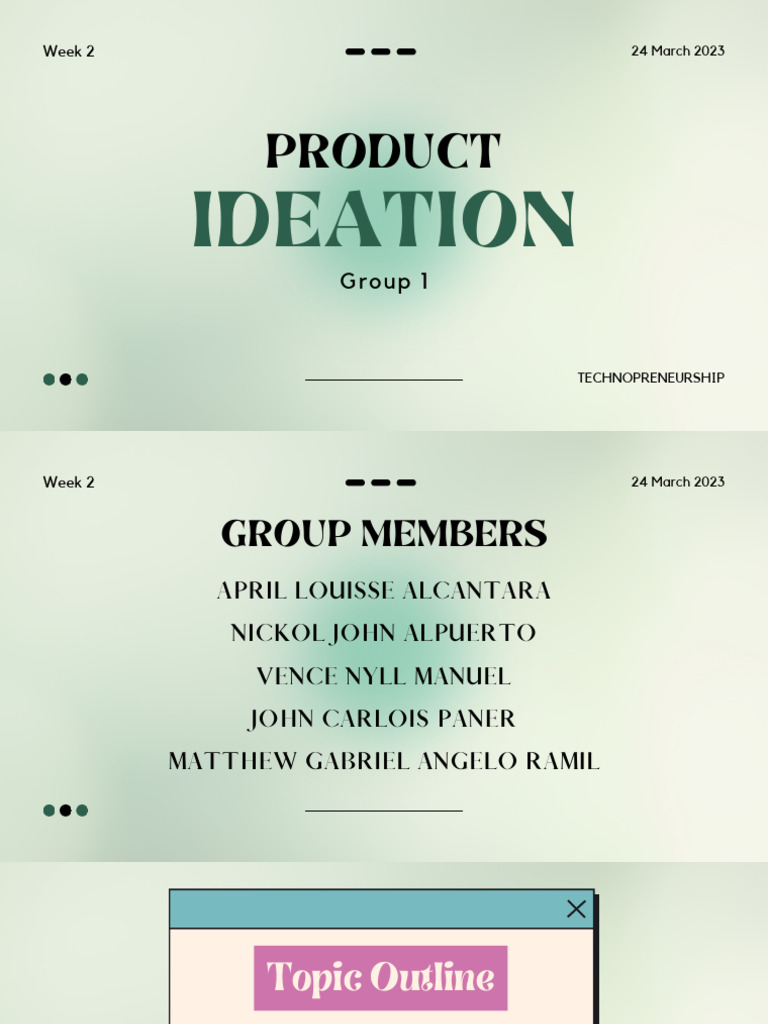 Group 1 Presentation | PDF | Innovation | Idea
